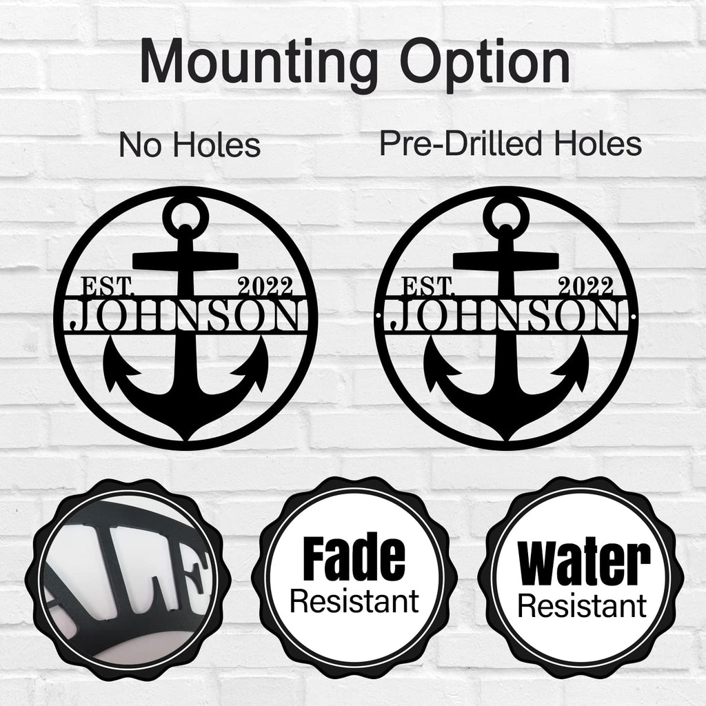 Personalized Nautical Anchor Sign - Custom Metal Decor – ENFODREAM