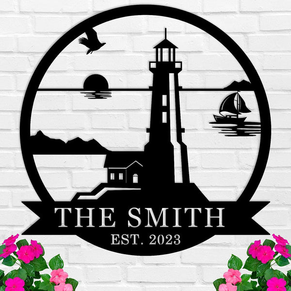 Custom Lighthouse Metal Sign – ENFODREAM
