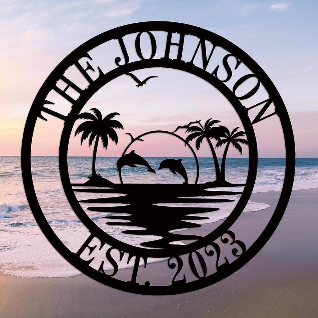 Custom Beach House Metal Sign - Personalized Coastal Decor – ENFODREAM