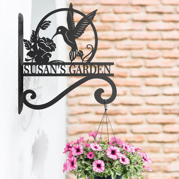 Custom 14-Gauge Steel Garden Wall Hook | Personalised Hummingbird ...