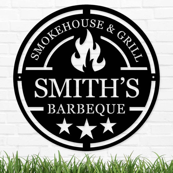 Custom BBQ Metal Sign - Personalized Grill and Smokehouse Decor – ENFODREAM