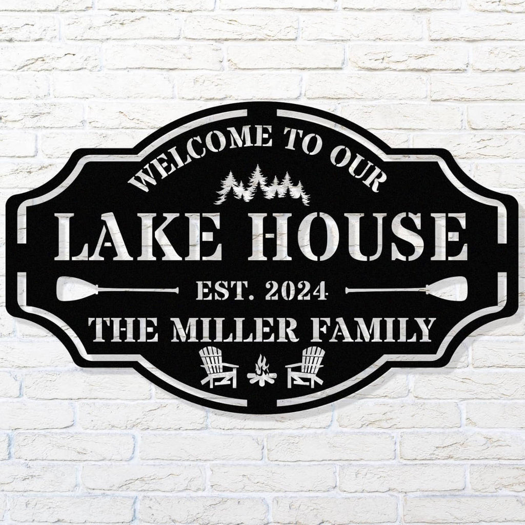 Custom Metal Cottage Sign – Personalized Lake House and Beach Decor ...