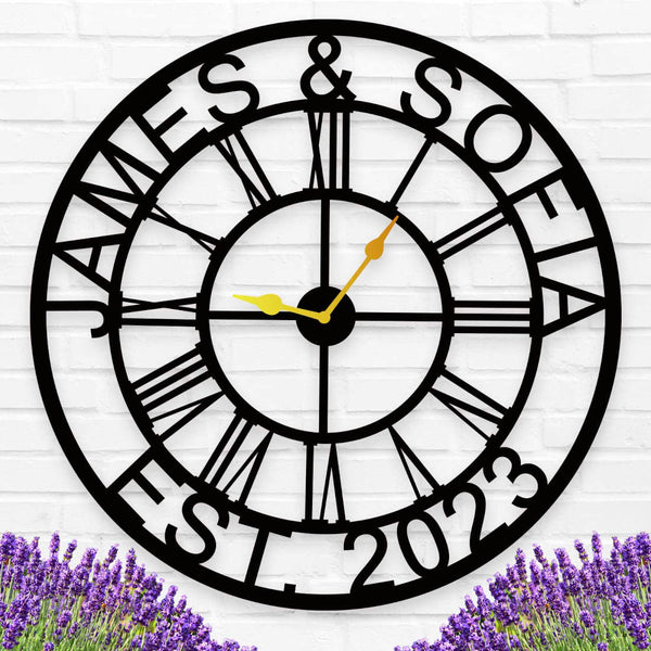 Personalized Metal Wall Clock - Custom Anniversary Gift – ENFODREAM