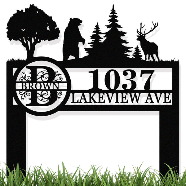 Custom Wildlife Address Sign - Personalized Metal Outdoor Plaque ...