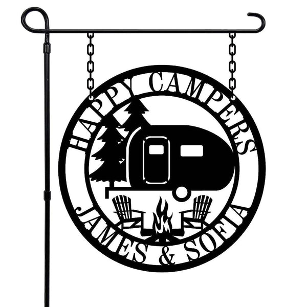 Create Camping Memories: Custom Happy Camper Metal Sign – ENFODREAM
