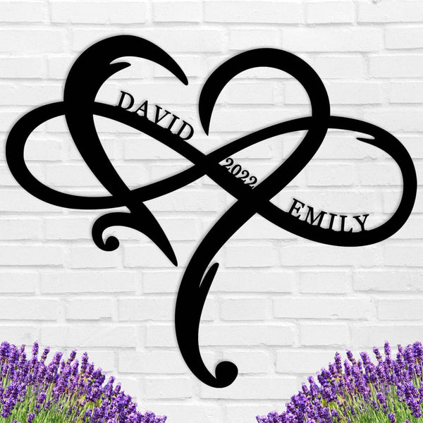 Custom Infinity Heart Metal Sign - Personalized Love Decor – ENFODREAM