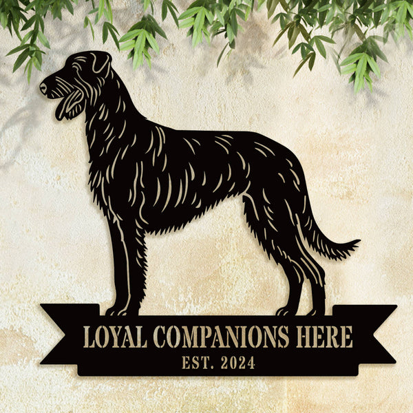 Custom Irish Wolfhound Metal Sign – Personalized Pet Decor for Dog ...