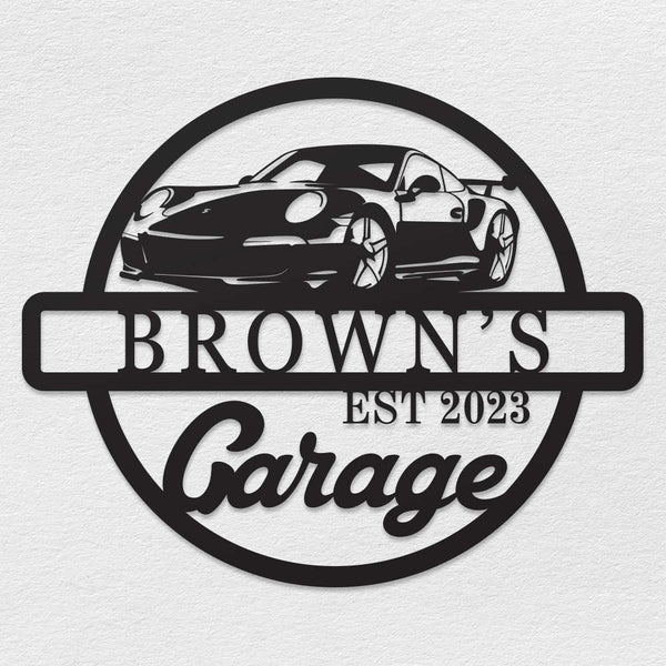 Custom Garage Metal Sign – Personalized Sports Car Wall Decor for ...