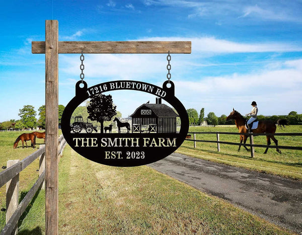 Custom Farm Metal Sign - Personalized Barn & Tractor Design – ENFODREAM