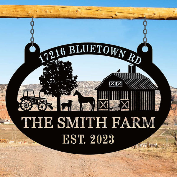 Custom Farm Metal Sign - Personalized Barn & Tractor Design – ENFODREAM