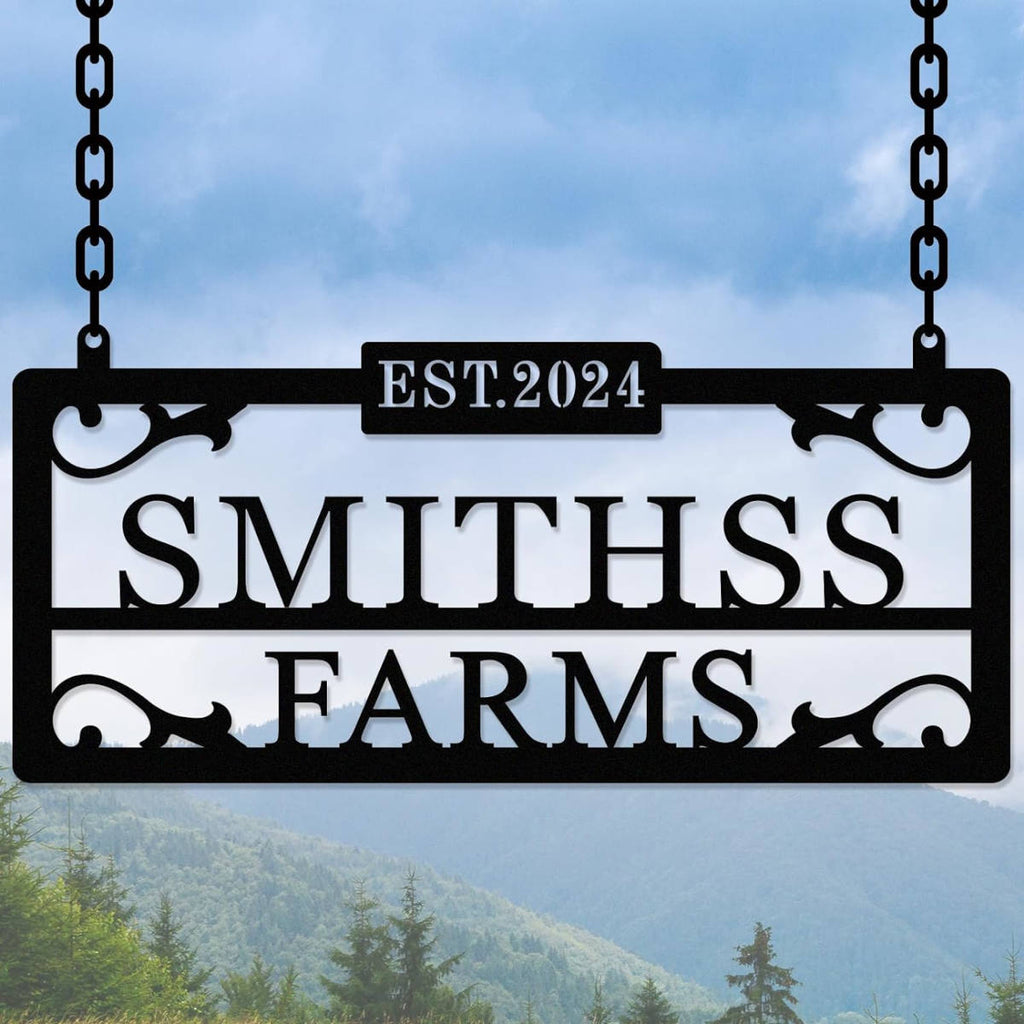 Personalized Metal Farm Sign - Custom Hanging Sign for Farm Entrance ...