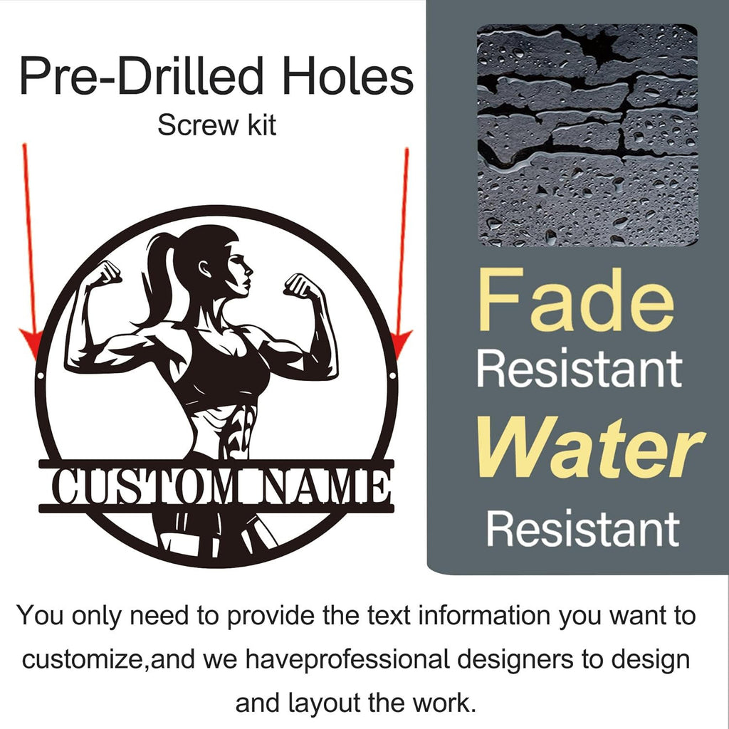 Custom Strong Woman Metal Sign for Gym and Fitness Decor – ENFODREAM